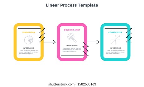 Flow Chart 3 Rectangular Elements Connected Stock Vector (Royalty Free ...