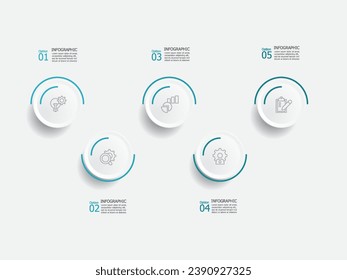 Horizontal Circle Round Steps Timeline Infographic Stock Vector ...