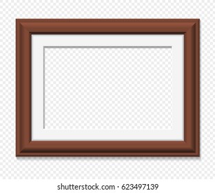 Horizontal Rectangular Brown Frame Realistic Vector Stock Vector ...