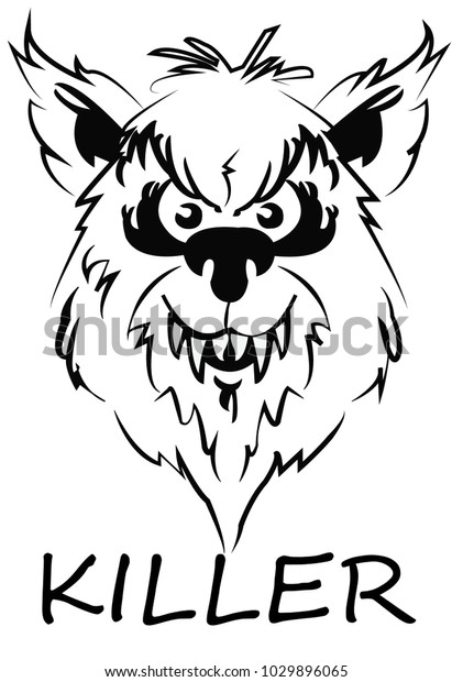 Horror Cartoon Killer Text Vector Illustration Stock Vector (Royalty ...