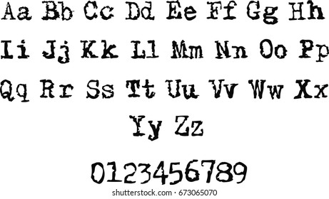 Horror Typewriter Font Vector 스톡 벡터(로열티 프리) 673065070 | Shutterstock