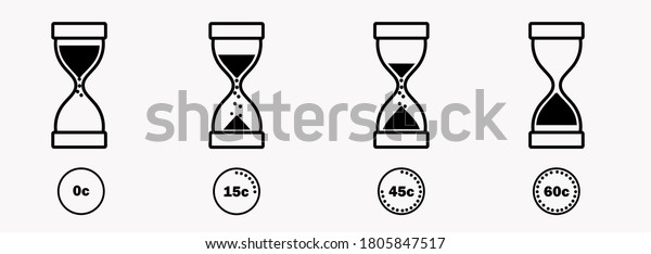 Hourglass Icons Timer Countdown Vector Illustration Stock Vector ...
