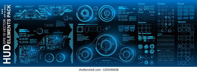 Sci-fi Futuristic Hud Blue Dashboard Display Stock Vector (Royalty Free ...