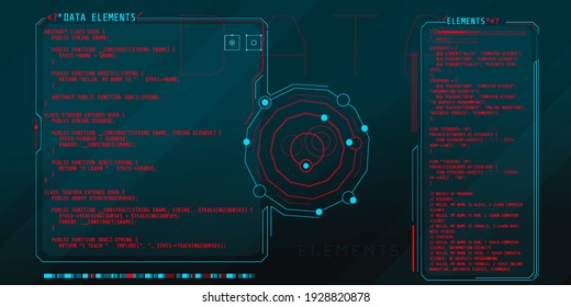 Hud Interface Elements Part Php Code Stock Vector (Royalty Free) 1928820878 | Shutterstock