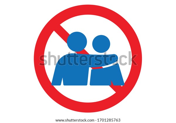 No abrazar icono, Evitar abrazo vector: vector de stock (libre de ...