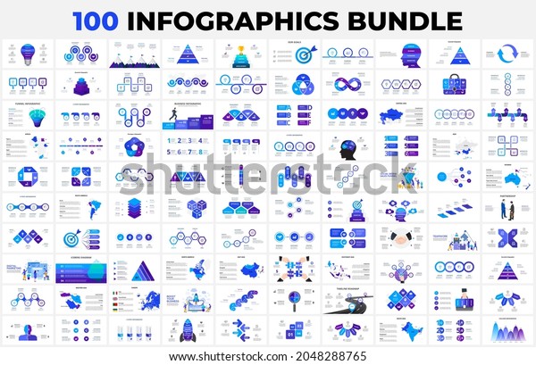 Huge Infographics Bundle 100 Presentation Slide Stock Vector (Royalty Free) 2048288765 ...