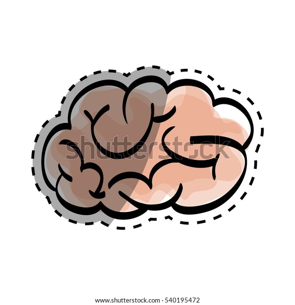 Human Brain Scribble Icon Vector Illustration Stock Vector (Royalty ...