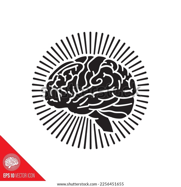 Human Brain Surrounded By Rays Vector Stock Vector (Royalty Free ...