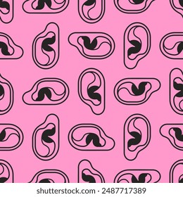Human Ear Pattern Seamless Ears Background Stock Vector (Royalty Free ...
