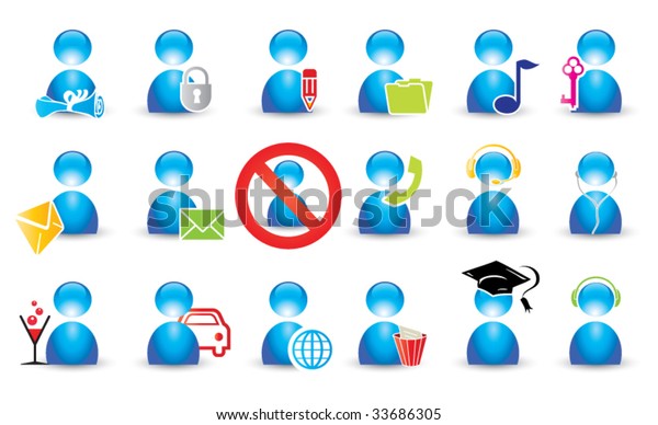 Human Icon Set Stock Vector (Royalty Free) 33686305 | Shutterstock