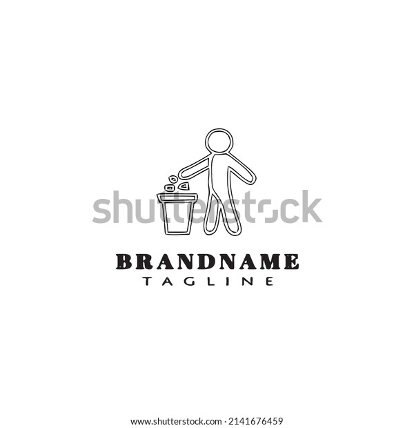 Human Throwing Garbage Logo Cartoon Icon Stock Vector (Royalty Free ...