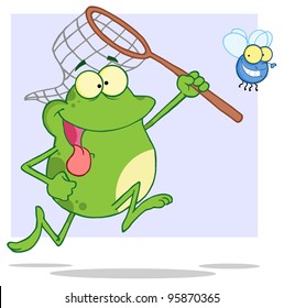 Crazy Frog Chasing Fly Cartoon Character 스톡 일러스트 178093049 | Shutterstock