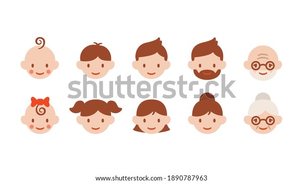 Icon Set Different Age Groups People Stock Vector (Royalty Free ...