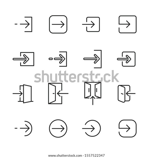 Icon Set Login Editable Vector Pictograms Stock Vector (Royalty Free ...