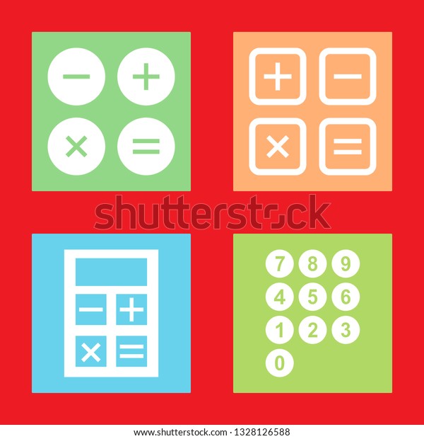 Icons Calculation Math Calculator Vector Illustration Stock Vector ...