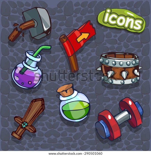 Icons Game Interface Design Vector Illustration Stock Vector (Royalty ...