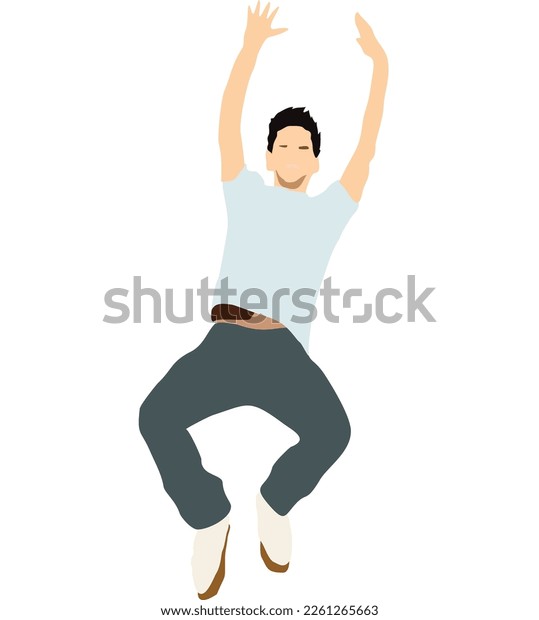 Illustrated Vector Fileman Jumping Air Stock Vector (Royalty Free ...