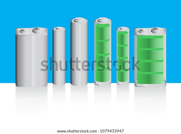 Illustration Battery Set Vector Three Sizes Stock Vector (Royalty Free ...