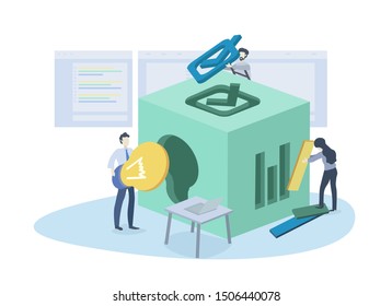 Illustration Business Teamwork Problem Solving Skill Stock Vector ...