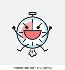 Illustration Cute Timer Clock Vector Character Stock Vector (Royalty ...