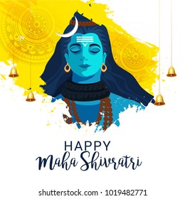 Illustration Happy Maha Shivratri Greeting Card Stock Vector (Royalty Free) 1019482771 ...
