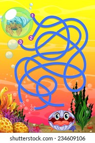 Underwater Fish Maze Game Template Illustration Stock Vector (Royalty ...