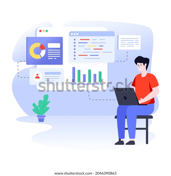 Illustration Software Development Modern Flat Design Stock Vector ...