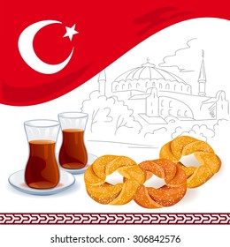 Illustration Turkish Elements Vector Illustration Stock Vector (Royalty ...