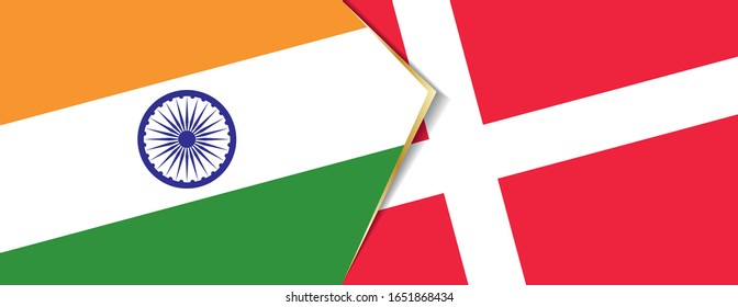 India Denmark Flags Two Vector Flags Stock Vector (Royalty Free ...