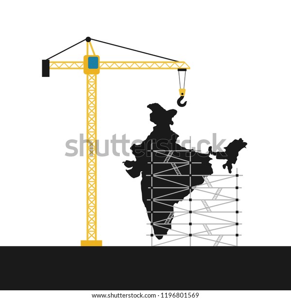 India Emerging Developing Country State Construction Stock Vector ...