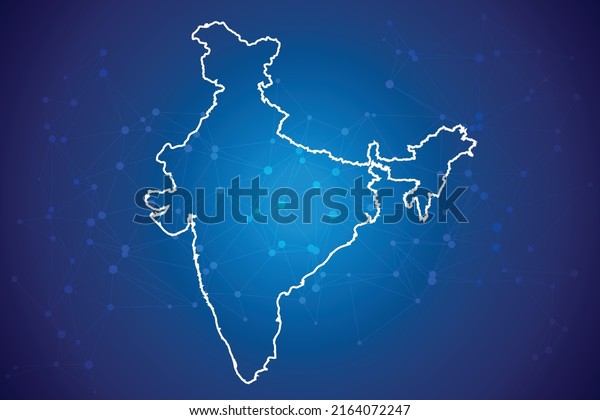 India Map Technology Network Connection Background: เวกเตอร์สต็อก (ปลอด ...