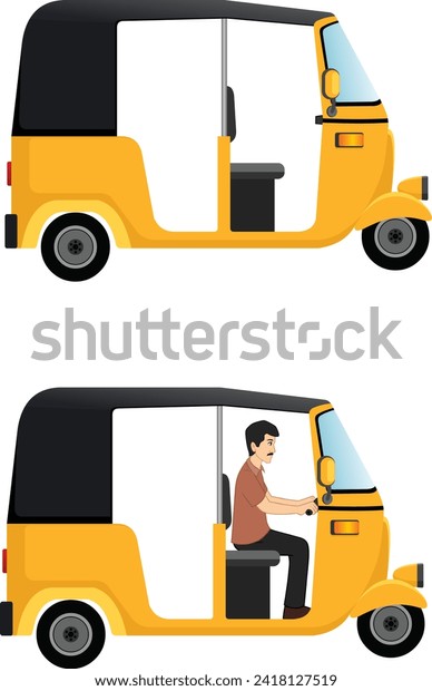 Indian Auto Vector Indian Yellow Auto Stock Vector (Royalty Free ...