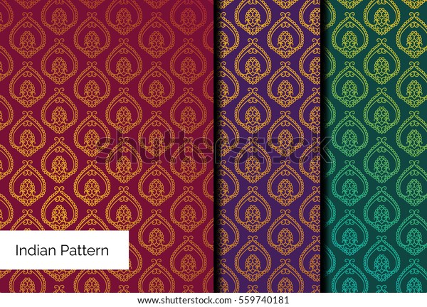 Indian Brocade Patternvector Pattern Set Great Stock Vector (Royalty ...