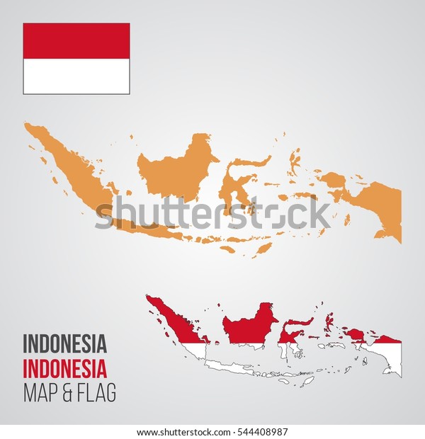 Indonesia Map Flag Stock Vector (Royalty Free) 544408987 | Shutterstock