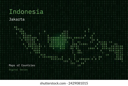 Indonesia Map Shown Binary Code Pattern Stock Vector (Royalty Free ...