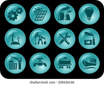 Industrial Button Set Stock Vector (Royalty Free) 108489128 | Shutterstock
