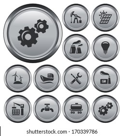 Industrial Button Set Stock Vector (Royalty Free) 170339786 | Shutterstock