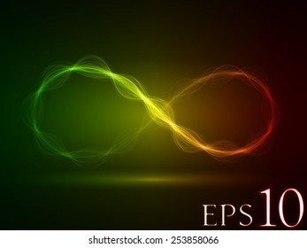 Infinity Energy Waves Loop Blue Coloredshort Stock Vector (Royalty Free ...