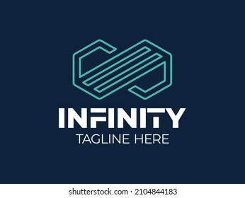 Infinity Hexagonal Logo Geometric Infinity Cube Stock Vector (Royalty ...