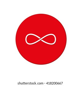 Infinity Symbol Red Button Isolated On Stock Vector (Royalty Free ...