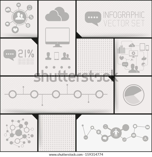 Infographic Background Set Interface Tiles Infographic: เวกเตอร์สต็อก ...