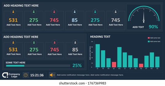 Infographic Dashboard Template Simple Interface Admin Stock Vector ...