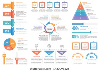 Infographic Elements Timeline Pie Chart Percents Stock Vector (Royalty ...