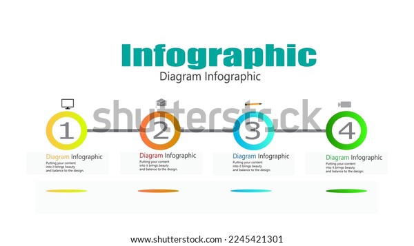 Infographic Showing Sequence Work Steps Format: เวกเตอร์สต็อก (ปลอดค่า ...