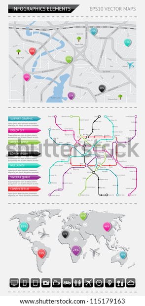 Infographics Elements Maps Eps10 Vector Illustration Stock Vector ...