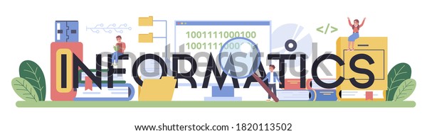 Informatics Typographic Header Student Write Software Stock Vector (Royalty Free) 1820113502 ...