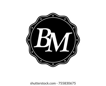 Initial Letter Bm Monogram Logo Black Stock Vector (Royalty Free ...