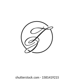 Initial Letter Circle Script Logo Stock Vector (Royalty Free ...