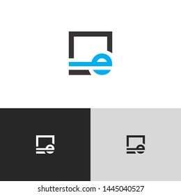 Initial Letter E Inside Circle Lowercase Stock Vector (Royalty Free ...