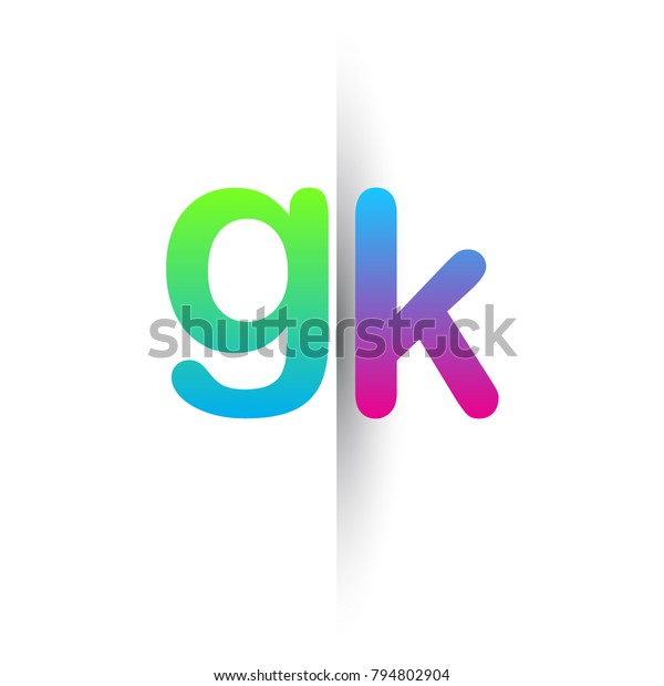Initial Letter Gk Lowercase Logo Green Stock Vector (Royalty Free ...